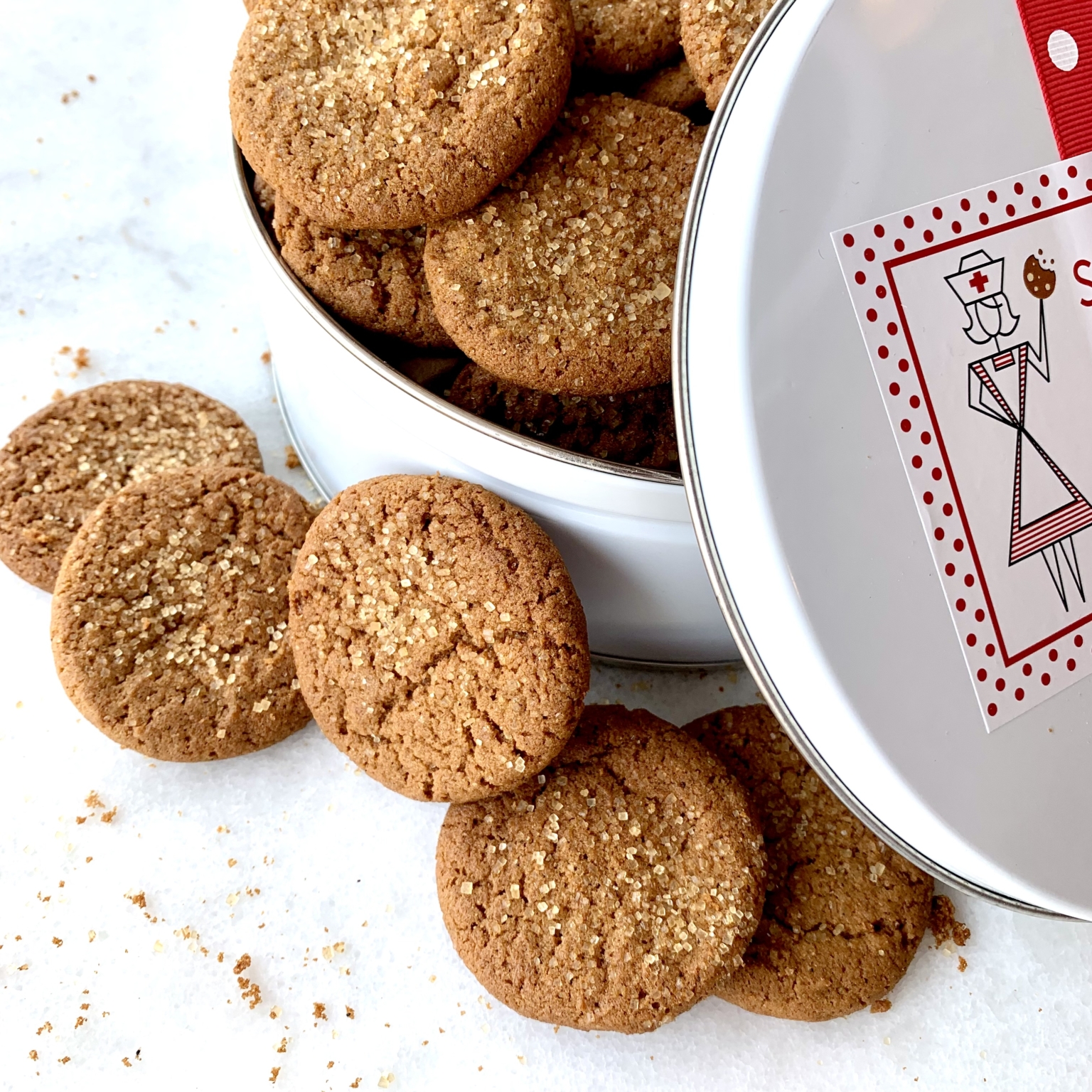 Gingersnap Cookie Gift Tin - 35 Gourmet Cookies | Susansnaps