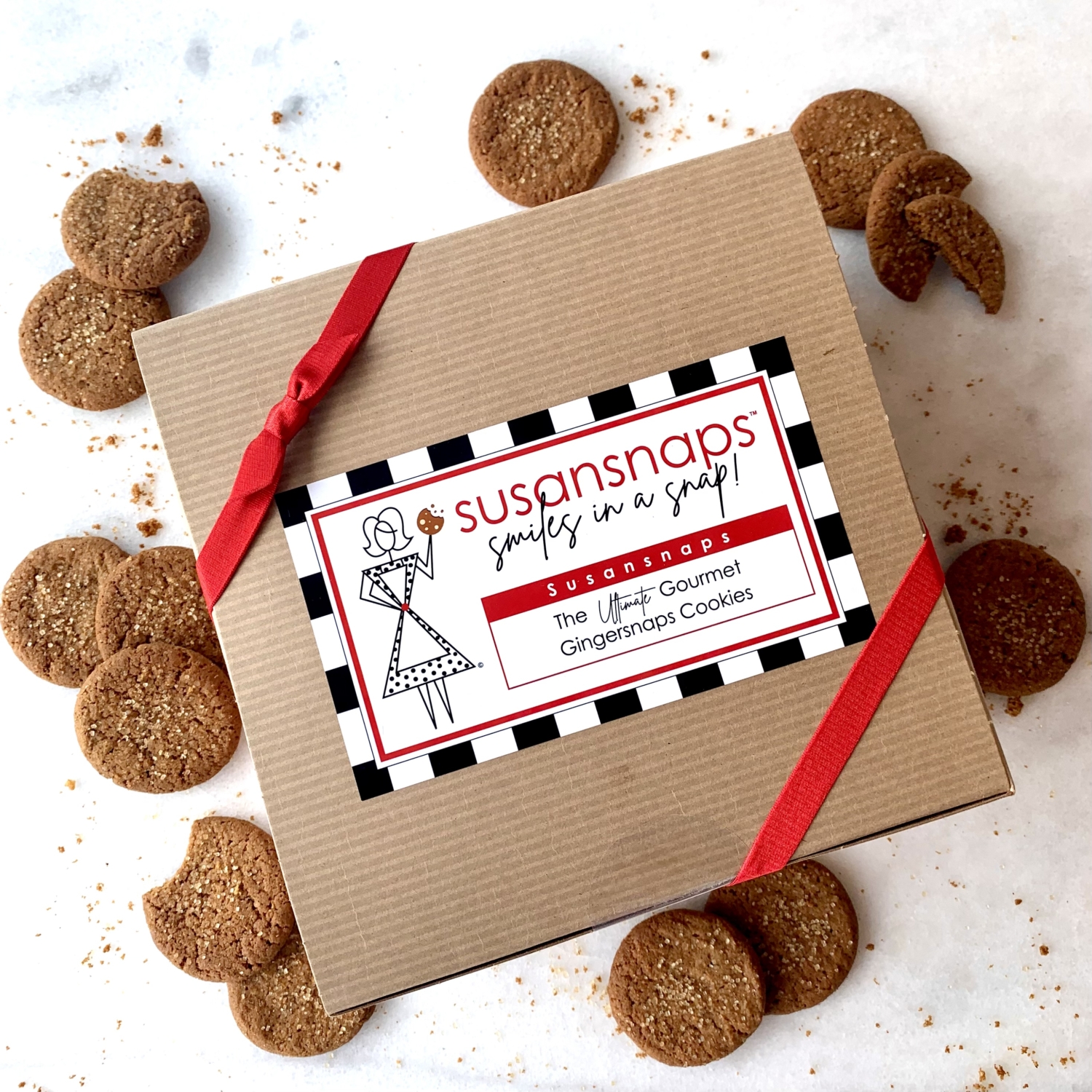 The Grand Box - 60 Gourmet Gingersnap Cookies | Susansnaps