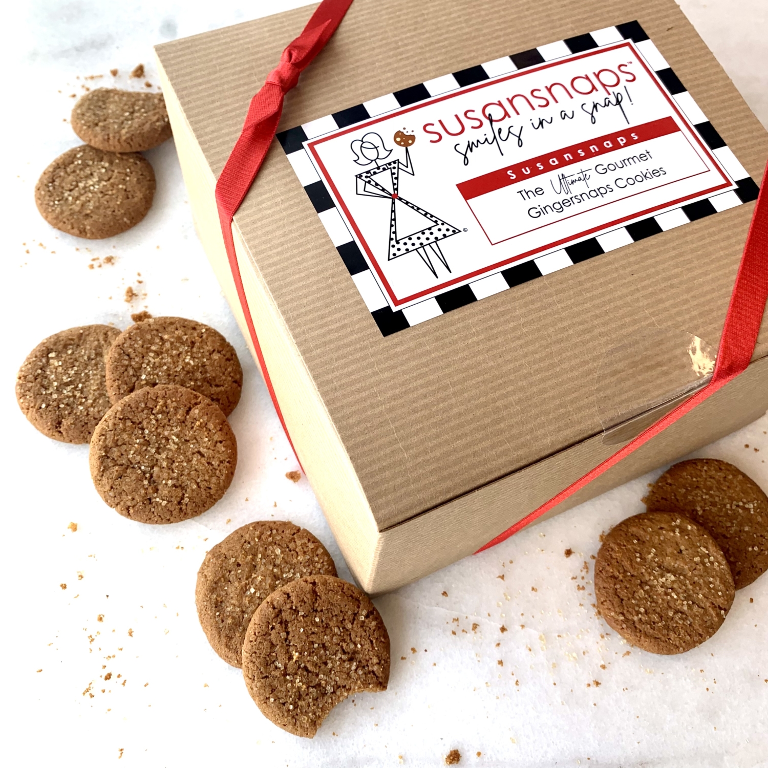 The Grand Box - 60 Gourmet Gingersnap Cookies | Susansnaps