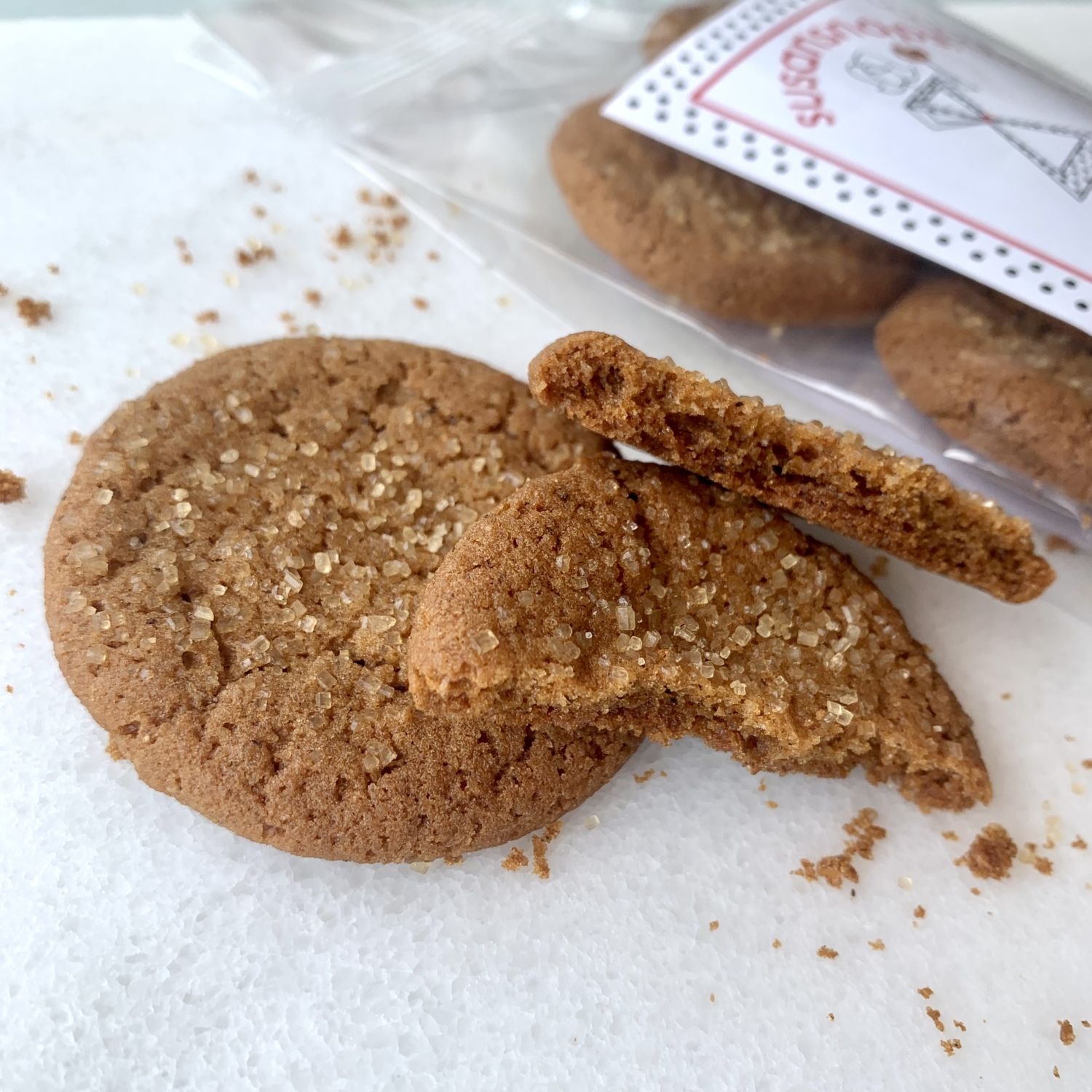 Mini Cookie Packs - 5 Gingersnap Cookies | Susansnaps