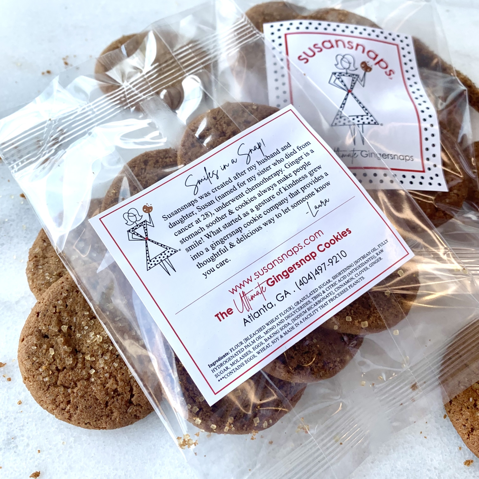 Mini Cookie Packs - 5 Gingersnap Cookies | Susansnaps