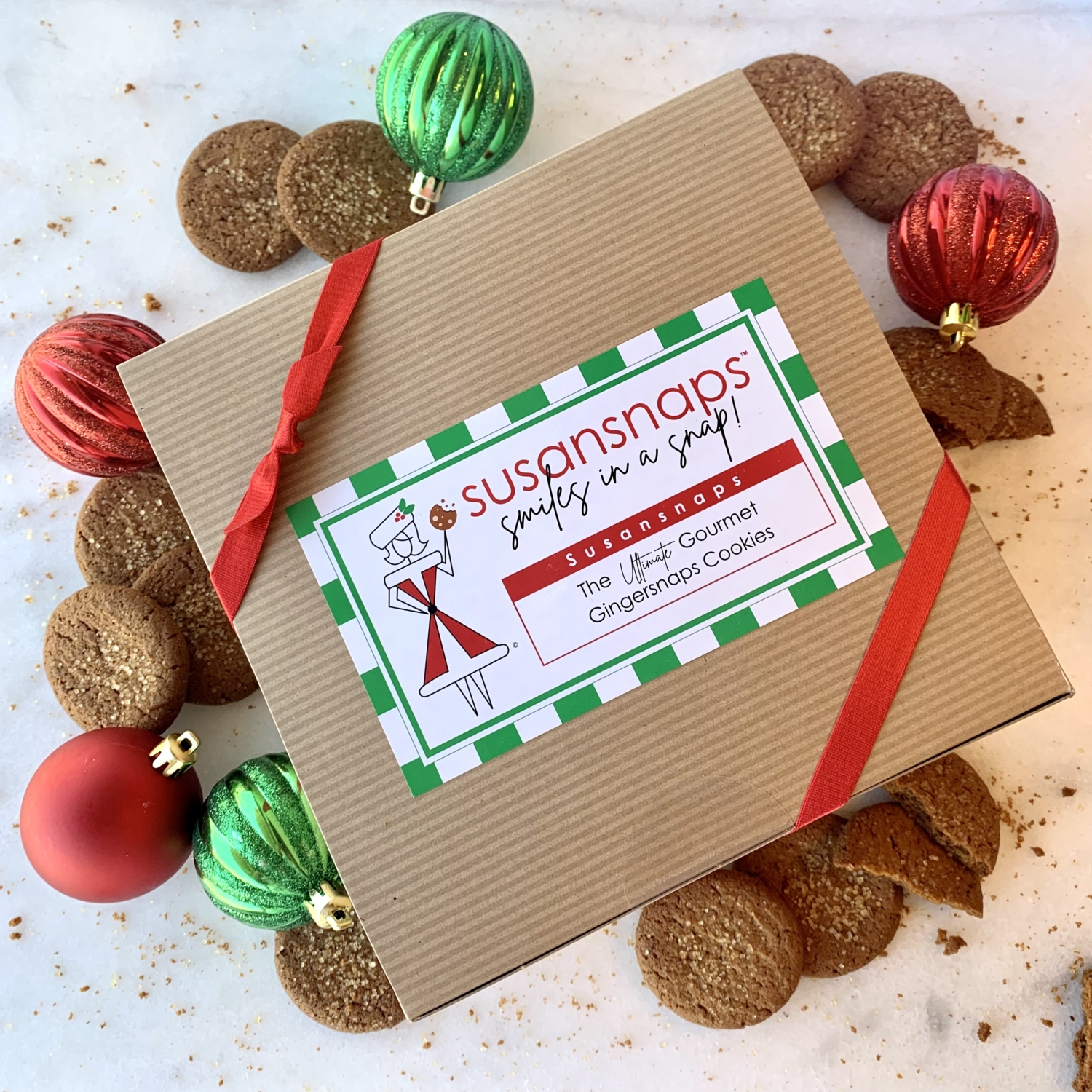 Christmas Grand Gift Box - 60 gingersnaps - Susansnaps