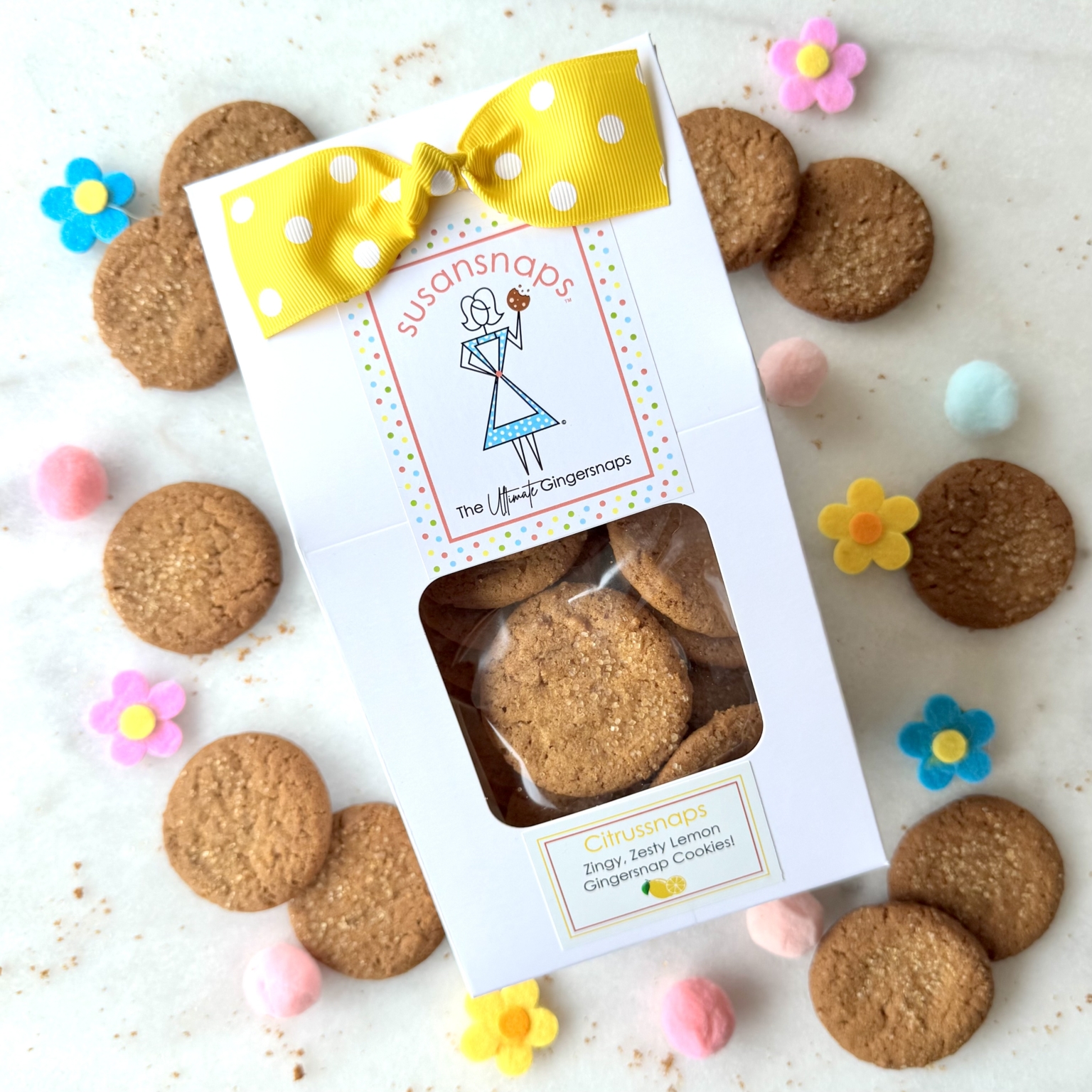 Splendid Spring Gingersnap Cookies Bakery Box - choose flavors - Susansnaps
