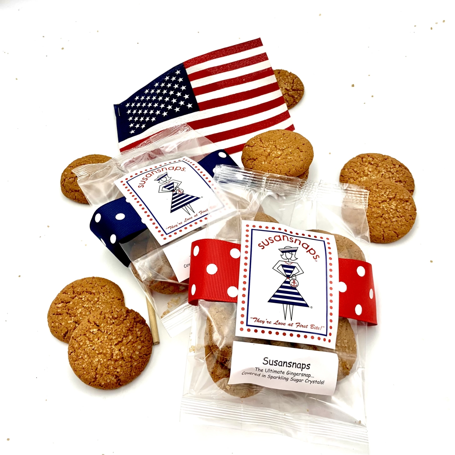 Americana Snack Packs - 10 gourmet gingersnaps - Susansnaps
